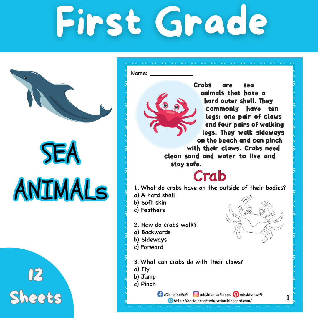 Celebrate World Ocean Day with Sea Animal Worksheets for Kids with FREE ...