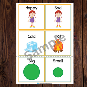 Opposites Flashcards for Kindergarten and Grade 1 - ObsidianSoft