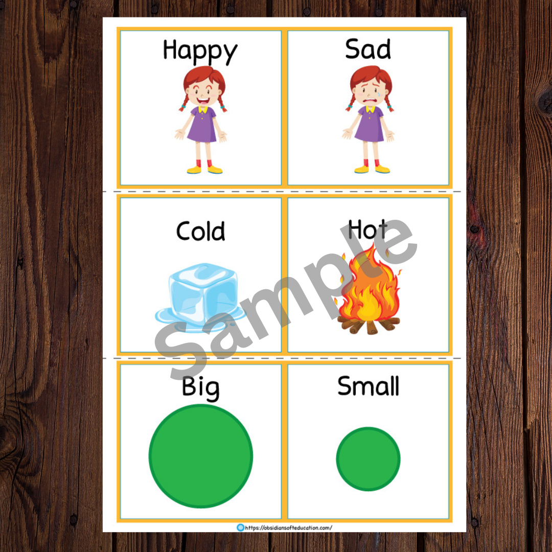 Opposites Flashcards for Kindergarten and Grade 1 - ObsidianSoft