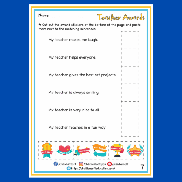 Celebrate Teachers with Fun and Meaningful Worksheets for Grade 1 ...