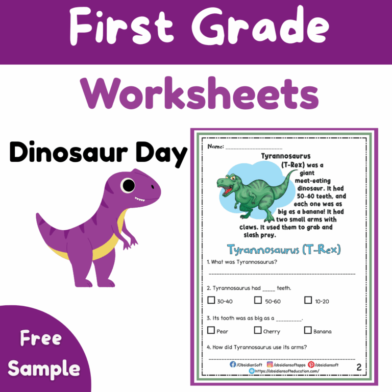 Celebrate Dinosaur Day with Fun, Educational Worksheets for Grades 1–2 ...