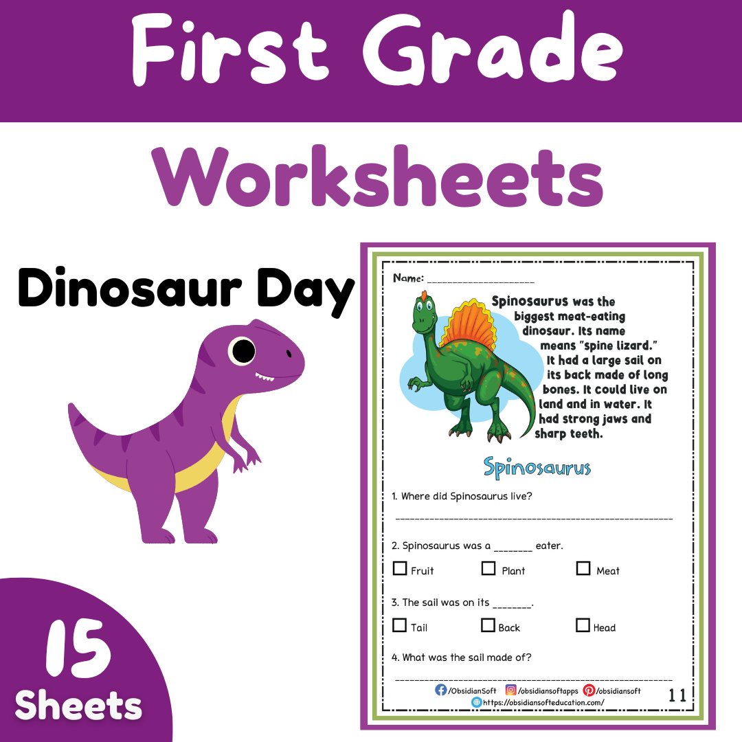 Celebrate Dinosaur Day with Fun, Educational Worksheets for Grades 1–2 ...
