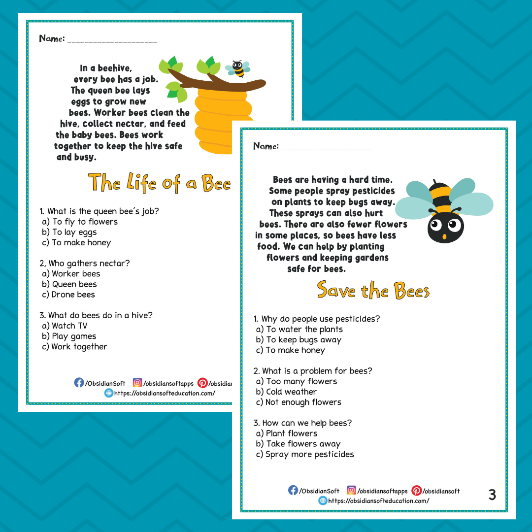 World Bee Day Free Worksheets for Grade 1 – Fun and Educational ...