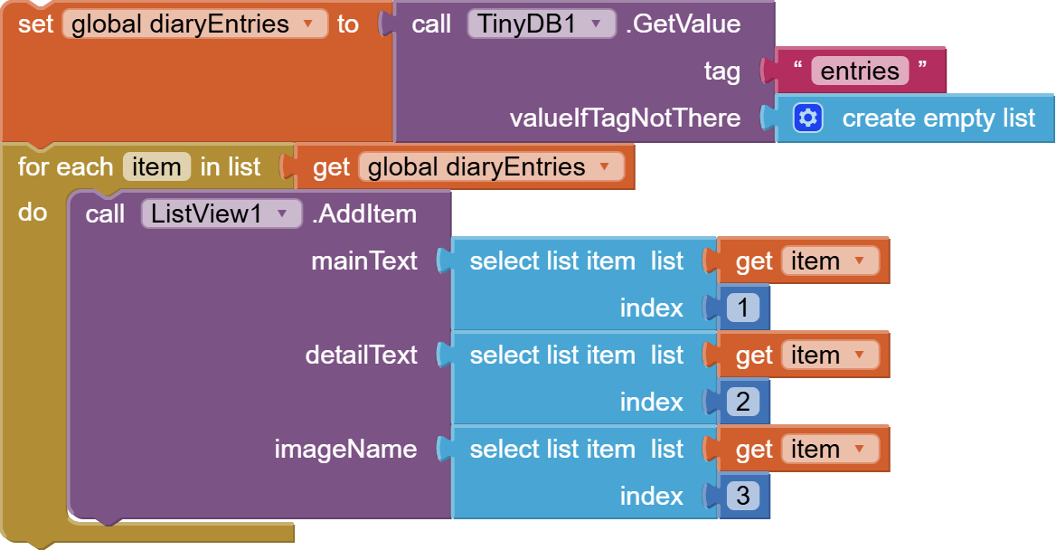 MIT App Inventor Diary App Tutorial | Display Pictures in ListView ...